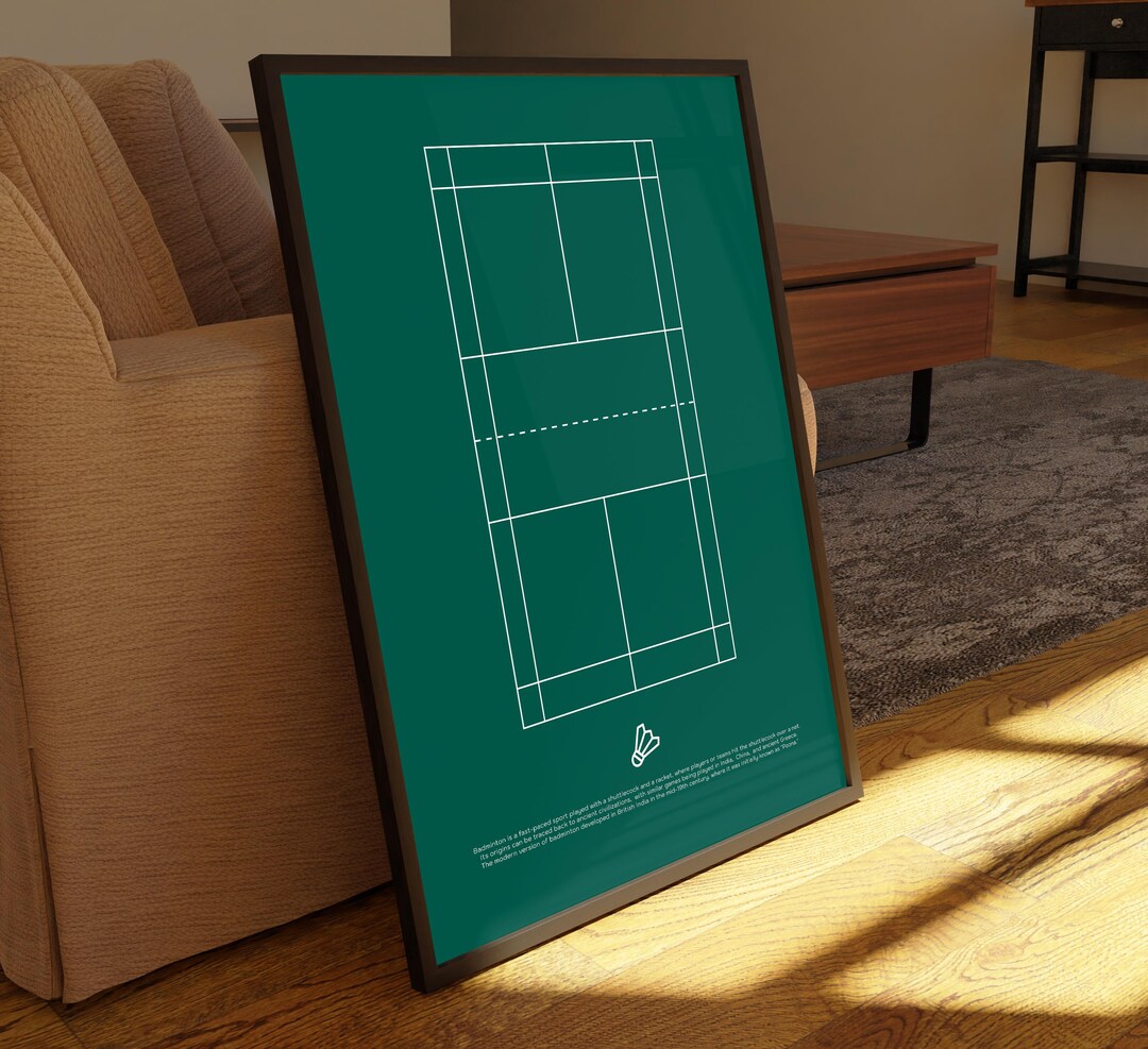 Badminton Court, Badminton Poster, Badminton Wall Art, Badminton Wall ...