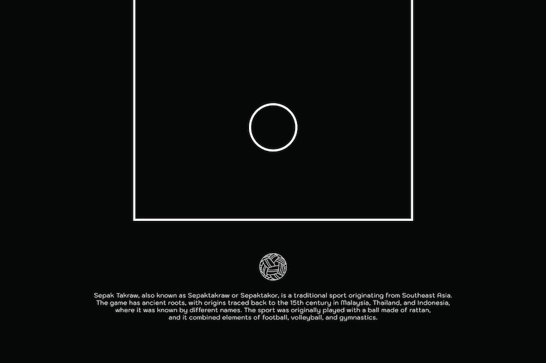 Sepak Takraw Court, Sepak Takraw Poster, Sepak Takraw Wall Art, Sepak ...