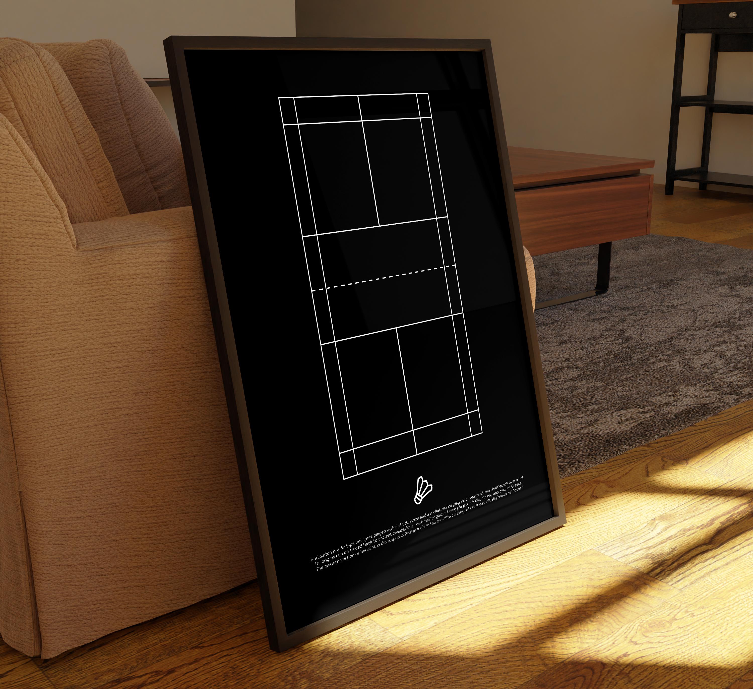 Badminton Court, Badminton Poster, Badminton Wall Art, Badminton Field ...