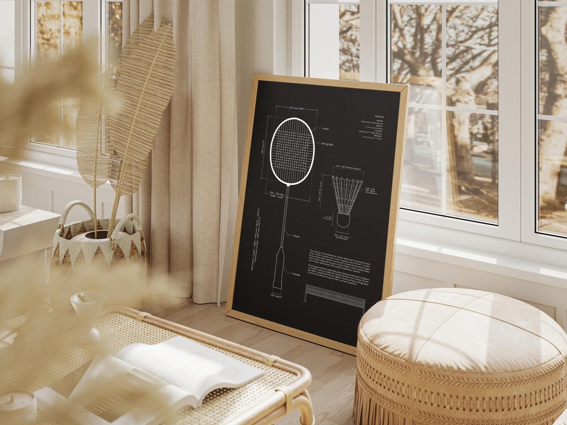 Badminton Court, Badminton Poster, Badminton Wall Art, Badminton Wall ...