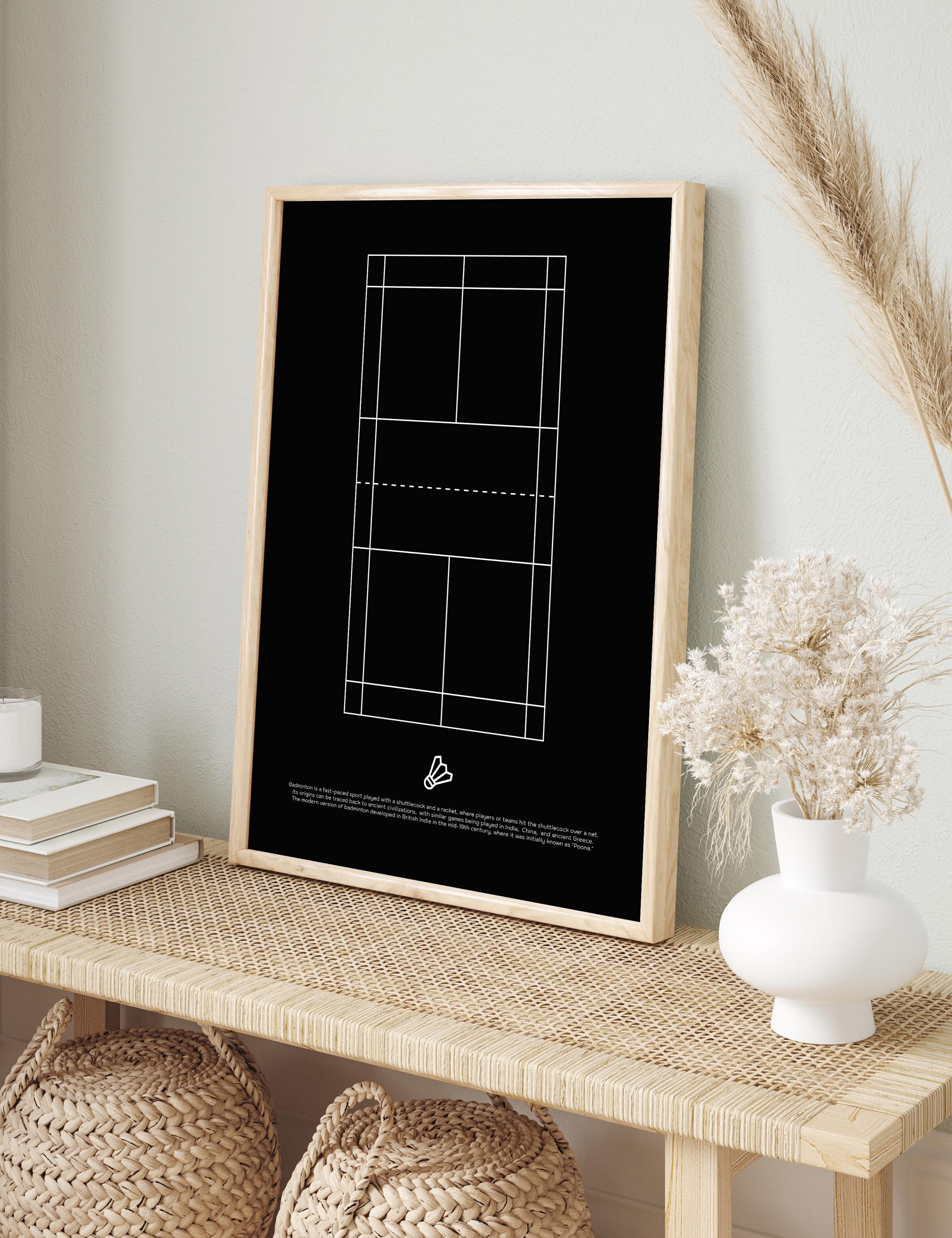 Badminton Court, Badminton Poster, Badminton Wall Art, Badminton Field ...