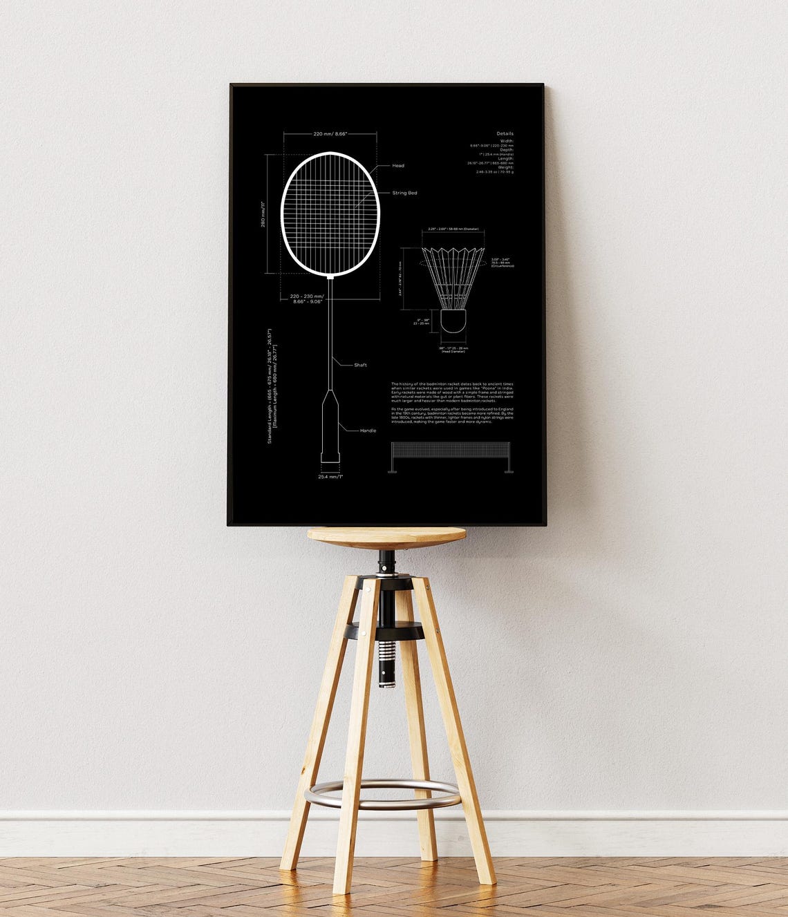 Badminton Court, Badminton Poster, Badminton Wall Art, Badminton Wall ...