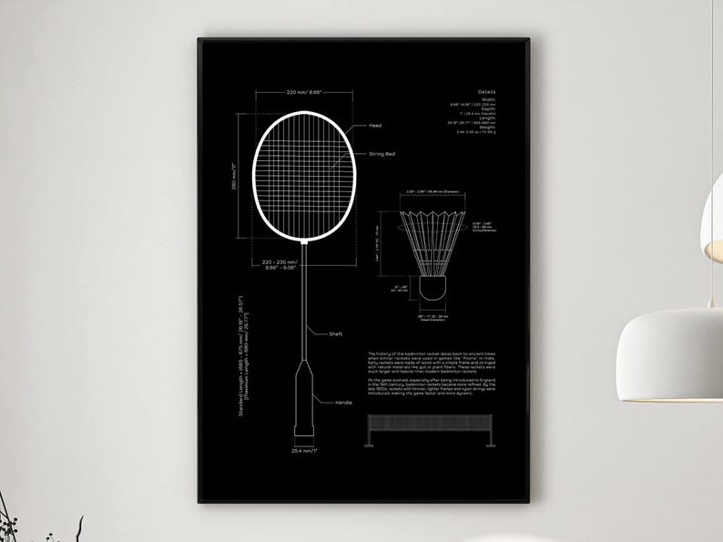 Badminton Court, Badminton Poster, Badminton Wall Art, Badminton Wall ...