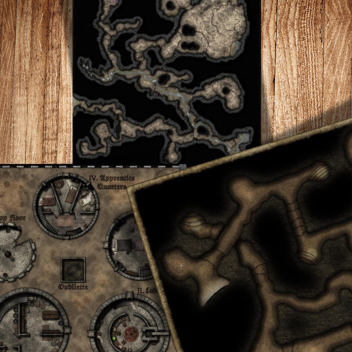 300+ TTRPG Map Tiles, Dungeons, Caverns, and Forests (PNG & PDF) - Etsy