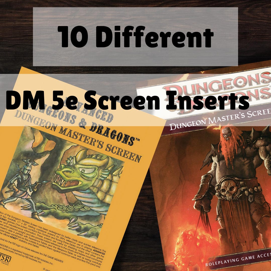 ULTIMATE Printable Dungeons & Dragons DM Screen Inserts for 5e A4 ...