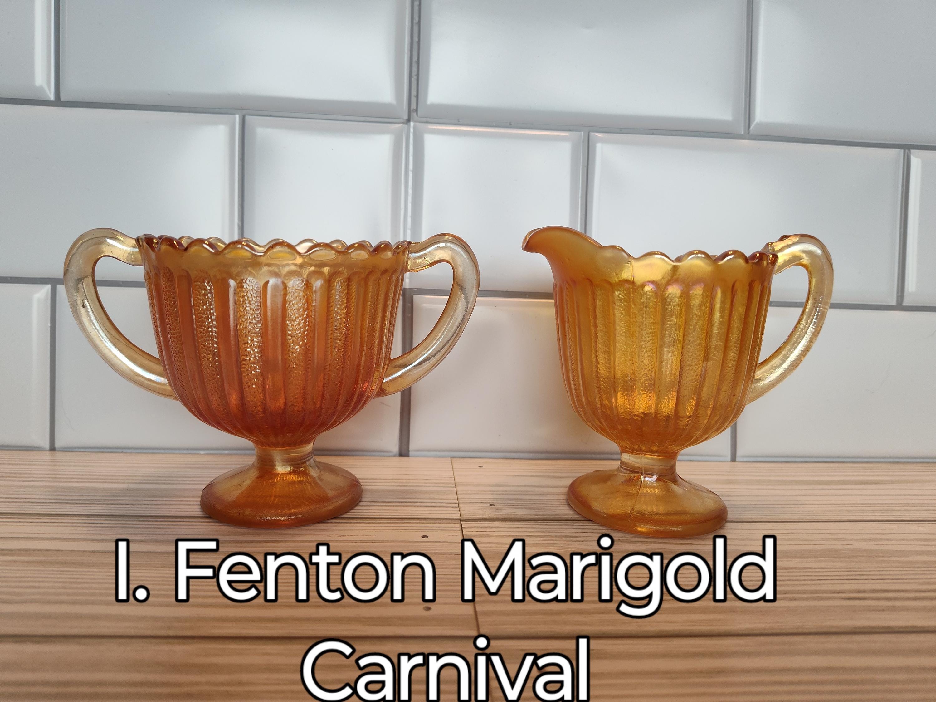 Vintage Depression Glass Collection of Sugar Bowls and Creamer Sets in ...