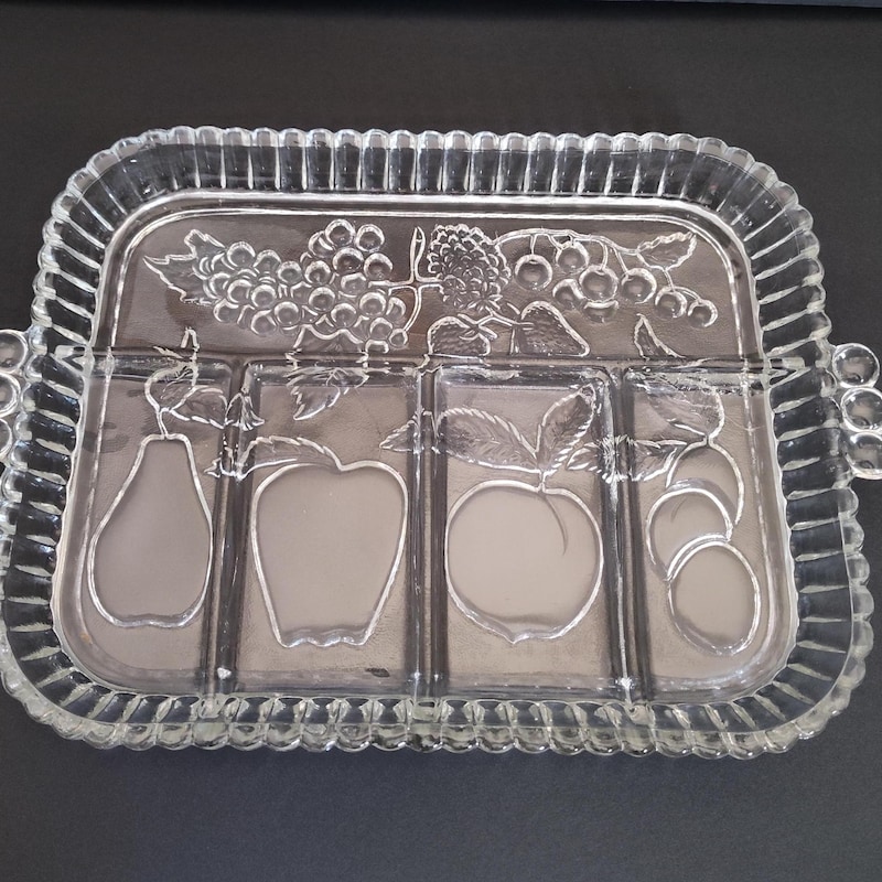 Indiana Glass Tray Divided - Etsy