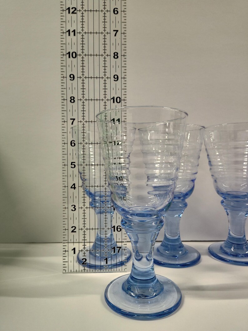 Set Vintage Libbey 90s Sirrus Spanish Green or Blue Glass Water Goblets ...