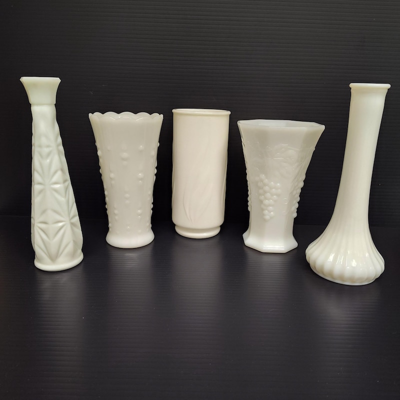 Milk Glass Hazel Atlas Vase - Etsy