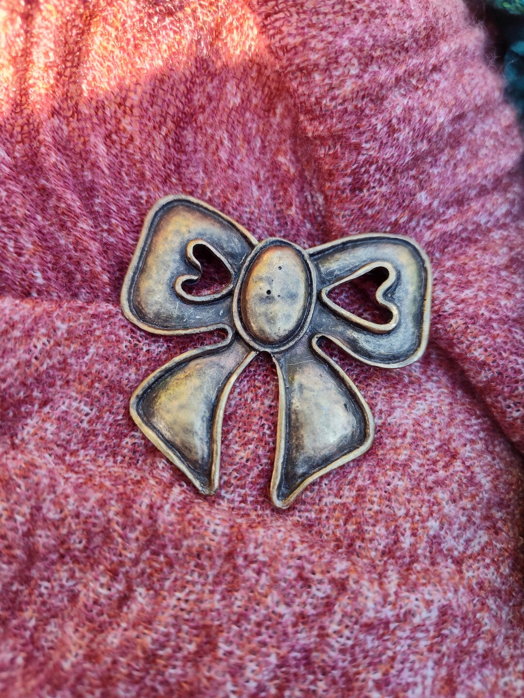 Vintage Brassy Bow Brooch Pin - Etsy