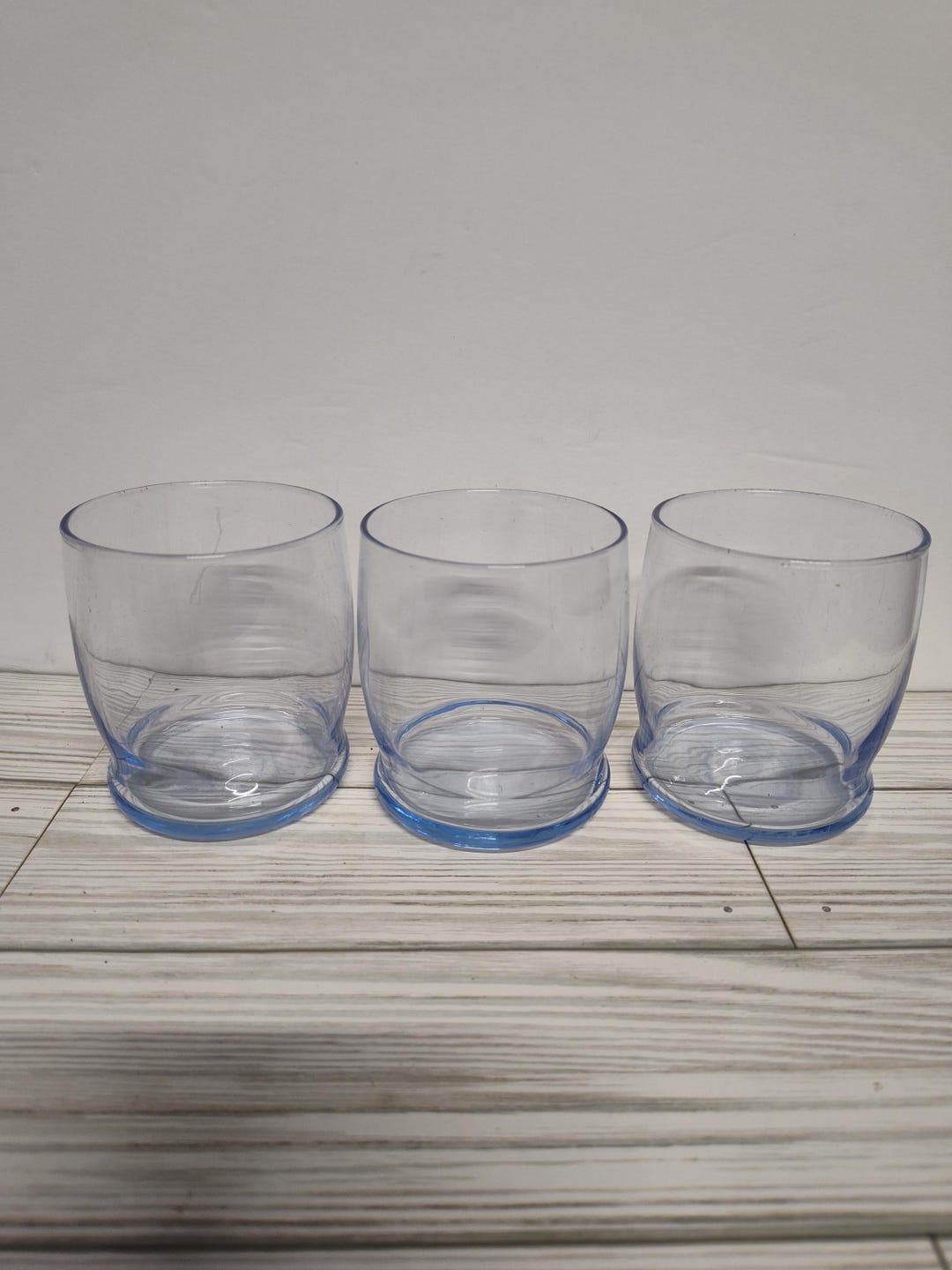 3pc Set of Vintage 1980s Libbey Light Misty Blue Prime Time Lowball ...