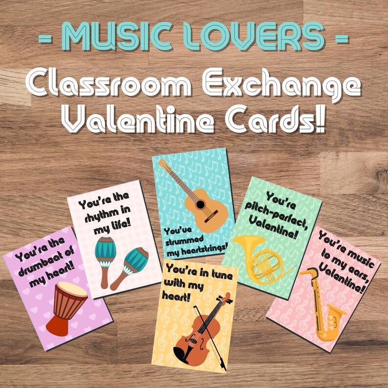 Music Lovers Classroom Exchange Valentines - Etsy