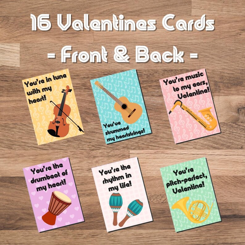 Music Lovers Classroom Exchange Valentines - Etsy