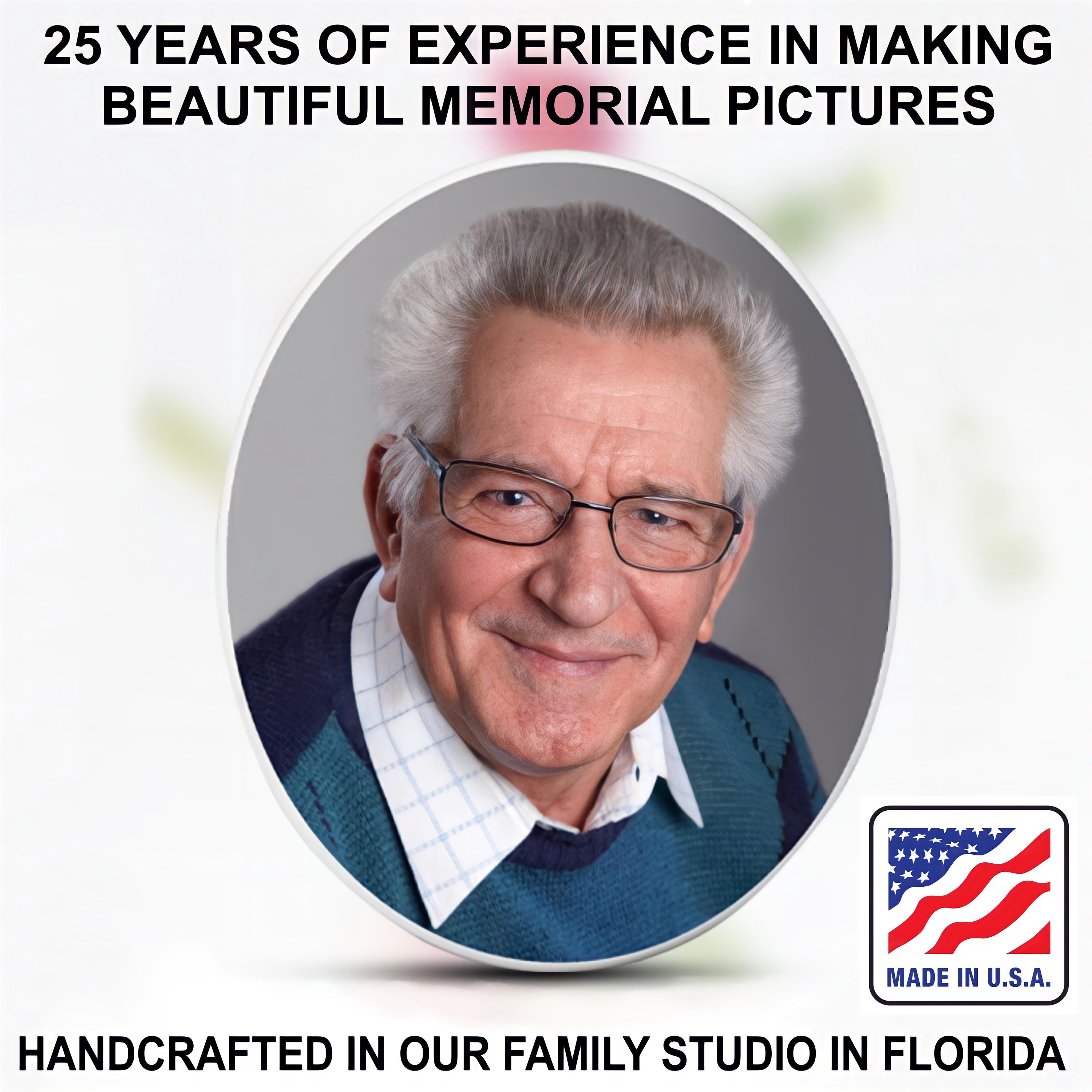 Oval Picture for Headstones | Ceramic Photo for Tombstone | Ceramic ...