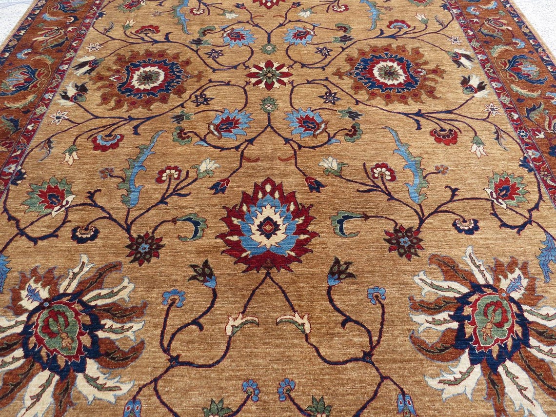 Vintage Persian Style Large Golden Rug - Etsy