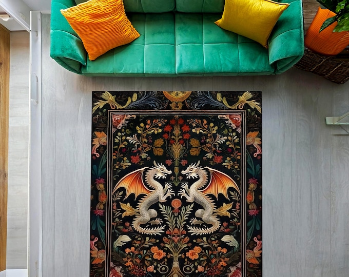Fantasy Inspired Area Rug | Dark Academia Gothic Book Nook Decor ...