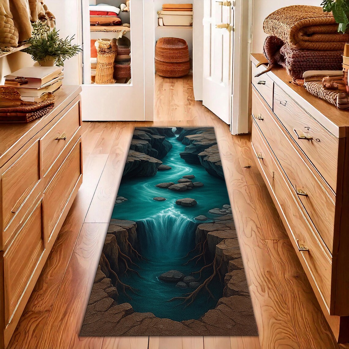 3D Waterfall Illusion Runner Rug, Optical Illusion Rug for Hallway - Etsy