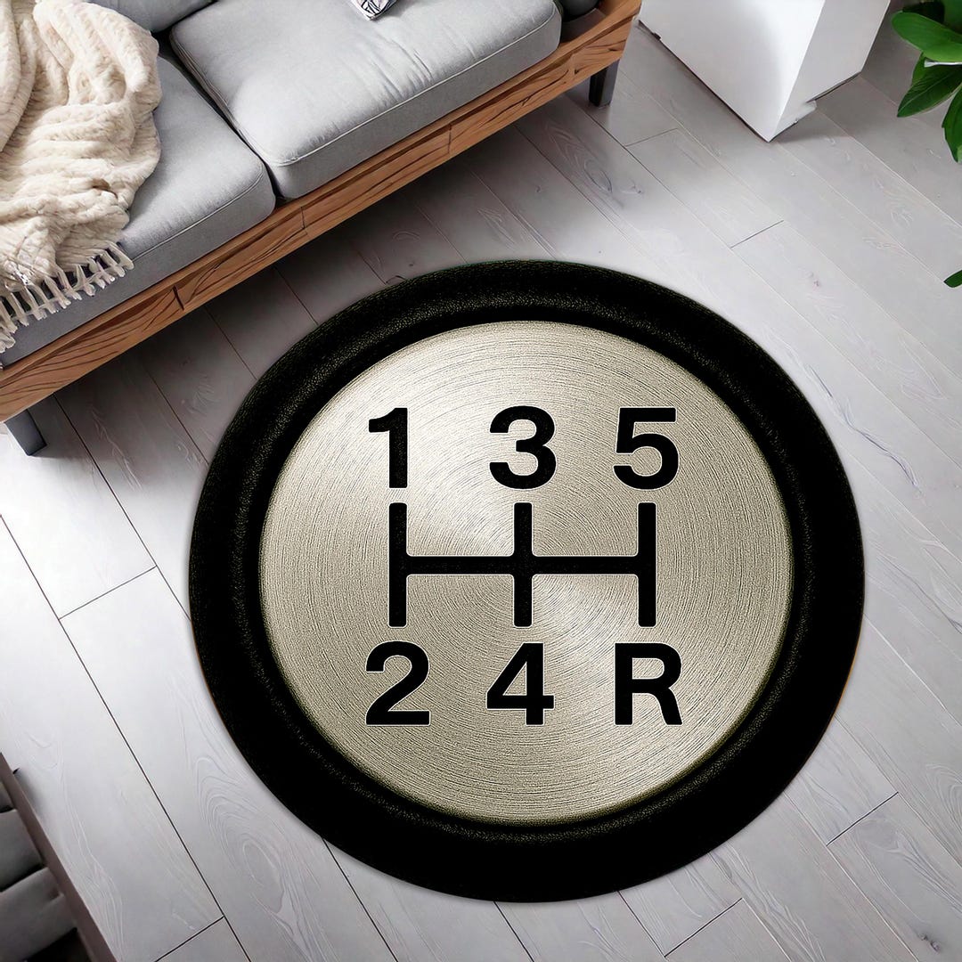 Manual Gear Shift Round Rug – Unique Car Interior Inspired Decor, Gift ...