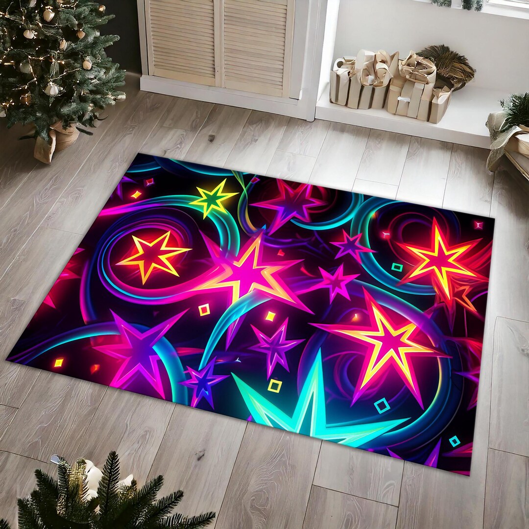 Arcade Room Rug, Arcade Bar Rug, Star Rug, Arcade Decor, Arcade Area ...