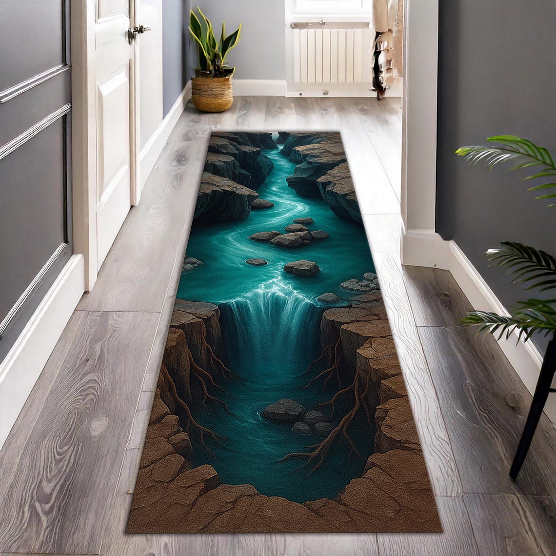 3D Waterfall Illusion Runner Rug, Optical Illusion Rug for Hallway - Etsy