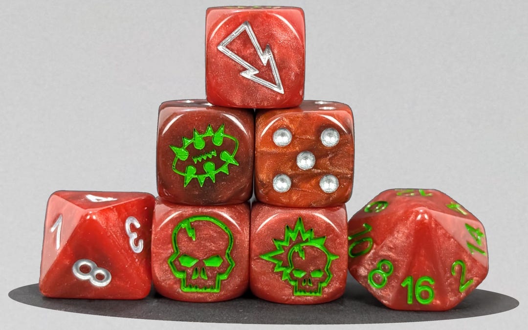 Dice Set Underworld Denizens, Blood Football, Blody Bowl, Underworld Dice, Red Dice, Table Top ...