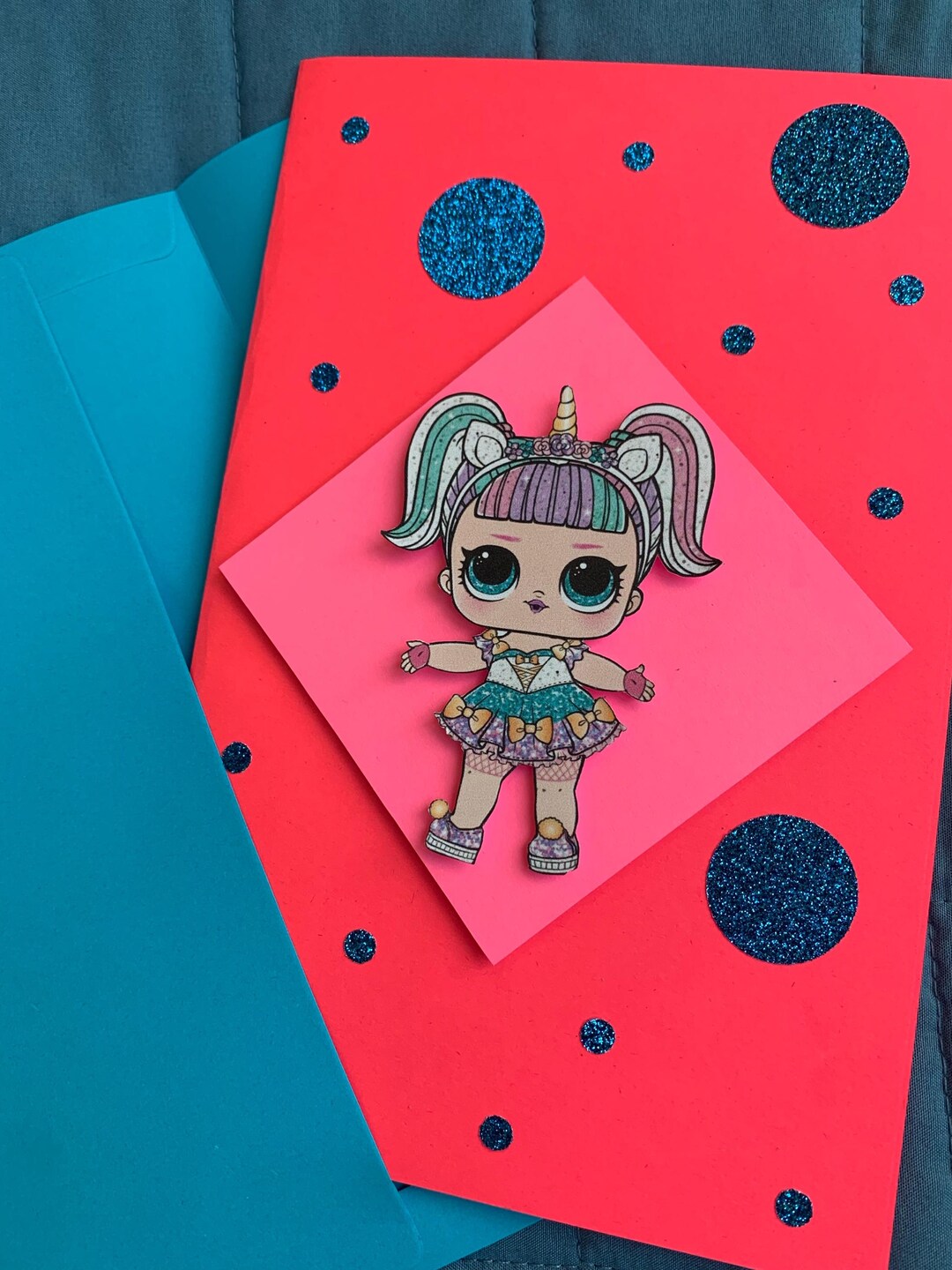 Glitter Doll - Handmade Card - Etsy