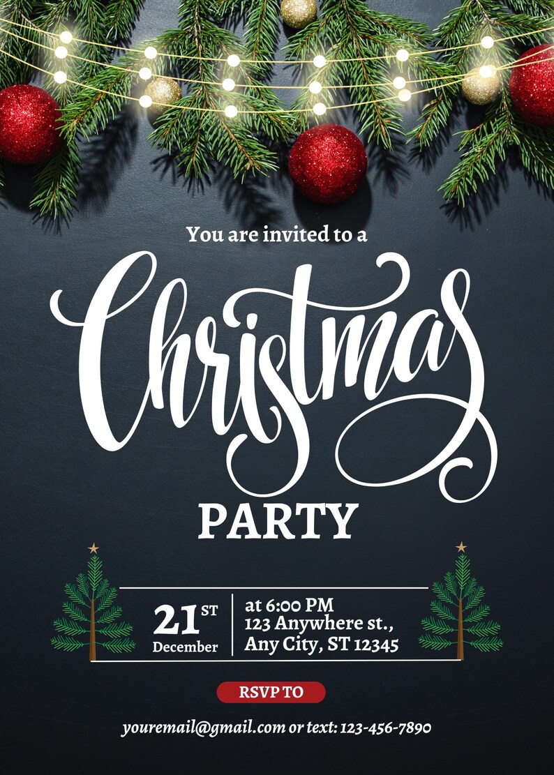 Christmas Party Invitation, Christmas Party Invite, Holiday Party ...