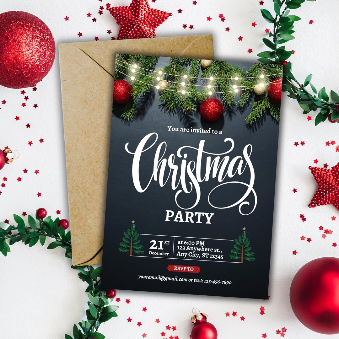 Christmas Party Invitation, Christmas Party Invite, Holiday Party ...