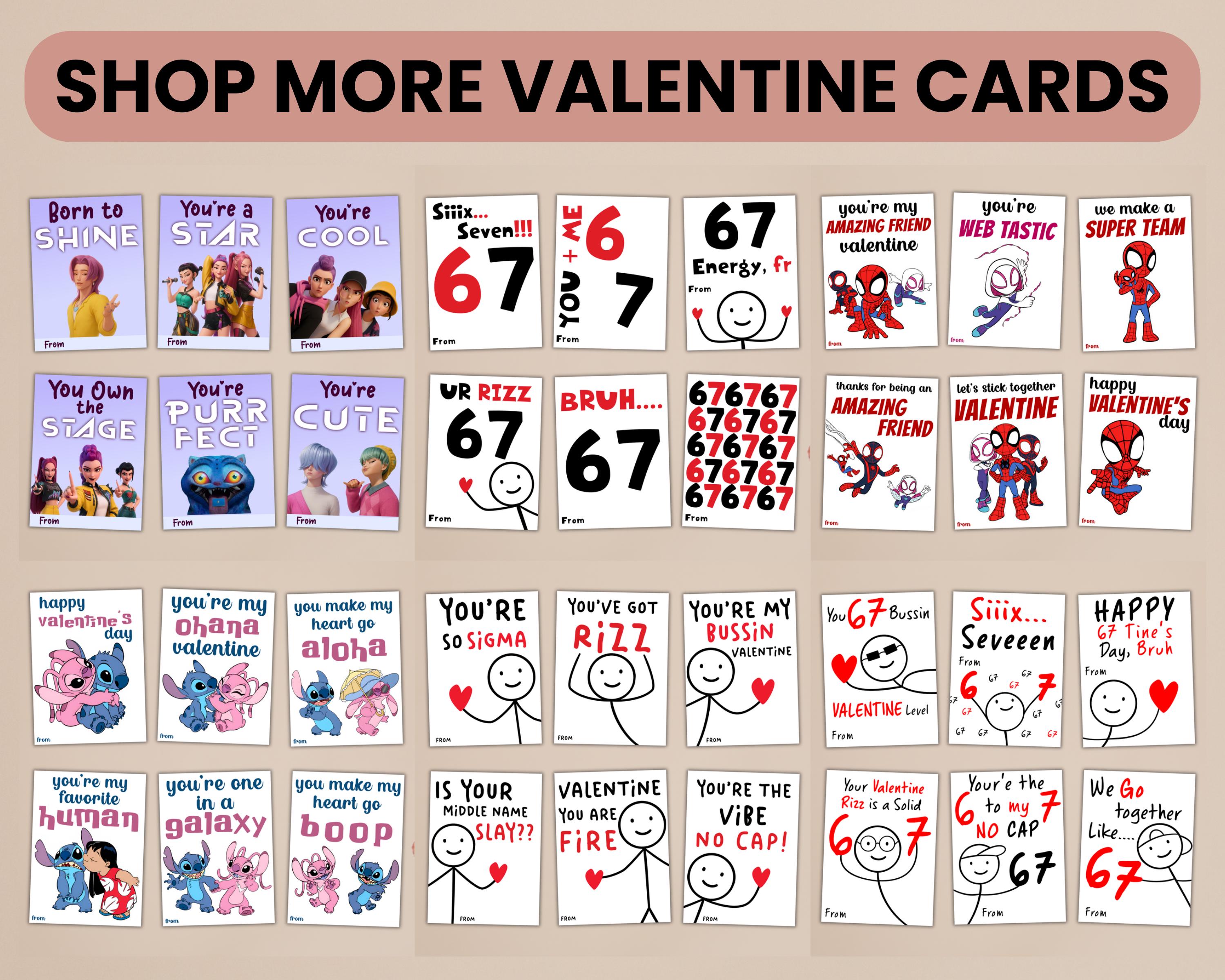 Stitch Valentine's Day Cards for Kids, Printable Classroom Valentines ...