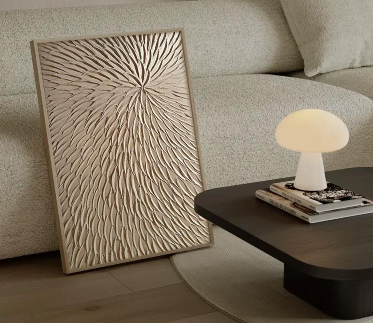 Large Neutral Abstract Canvas Painting, 3D Landscape Wall Art - Etsy