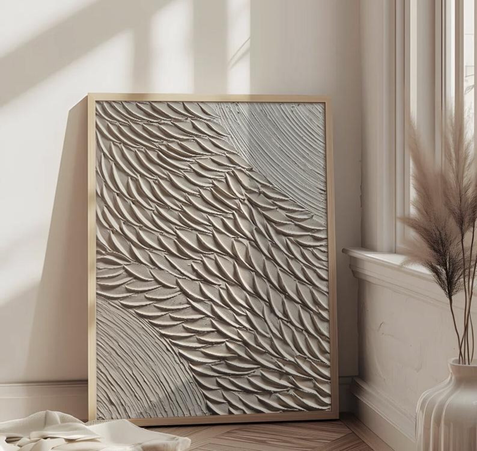 Beige 3D Abstract Painting Beige 3D Textured Painting Beige Abstract ...