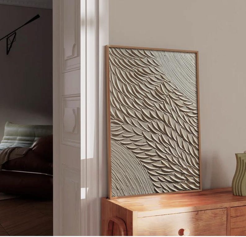 Beige 3D Abstract Painting Beige 3D Textured Painting Beige Abstract ...