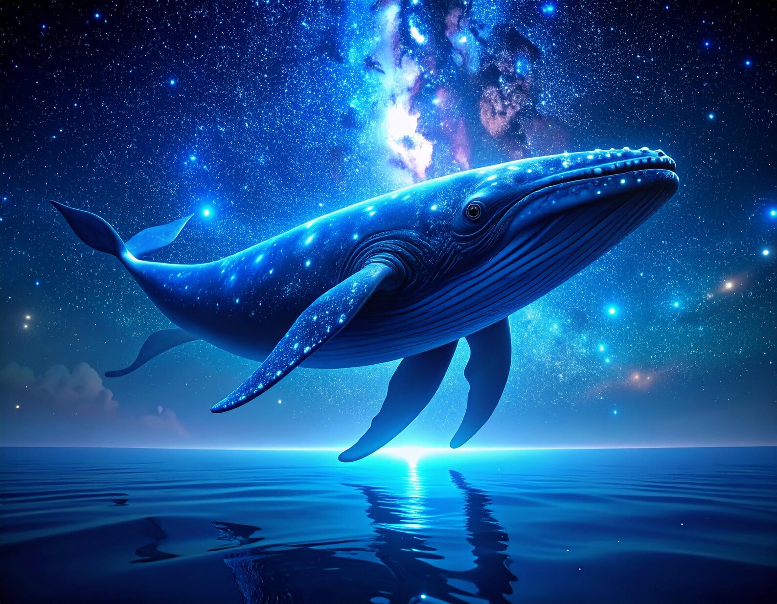 Celestial Whale Art Print: Starry Sky Fantasy Decor (digital Download ...