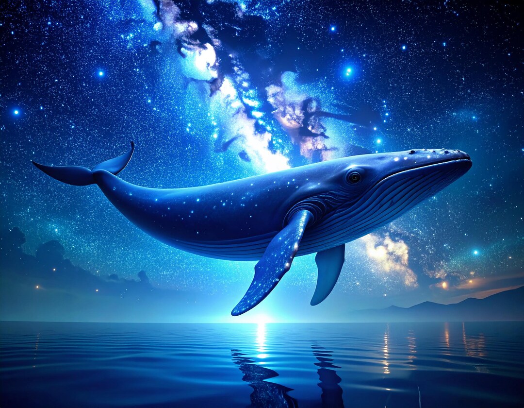 Celestial Whale Art Print: Starry Sky Fantasy Decor (digital Download ...