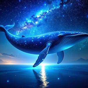 Celestial Whale Art Print: Starry Sky Fantasy Decor (digital Download ...