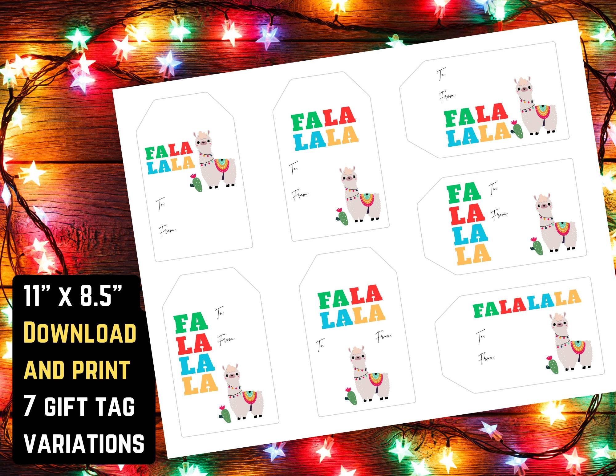 Fa La La La Llama Printable Gift Tag | Christmas Gift Tag | Printable ...