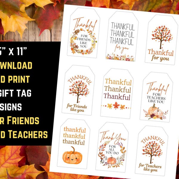Thanksgiving Tags - Etsy