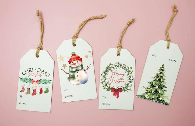 Printable Christmas Gift Tag | Watercolor Christmas Art | Printable ...