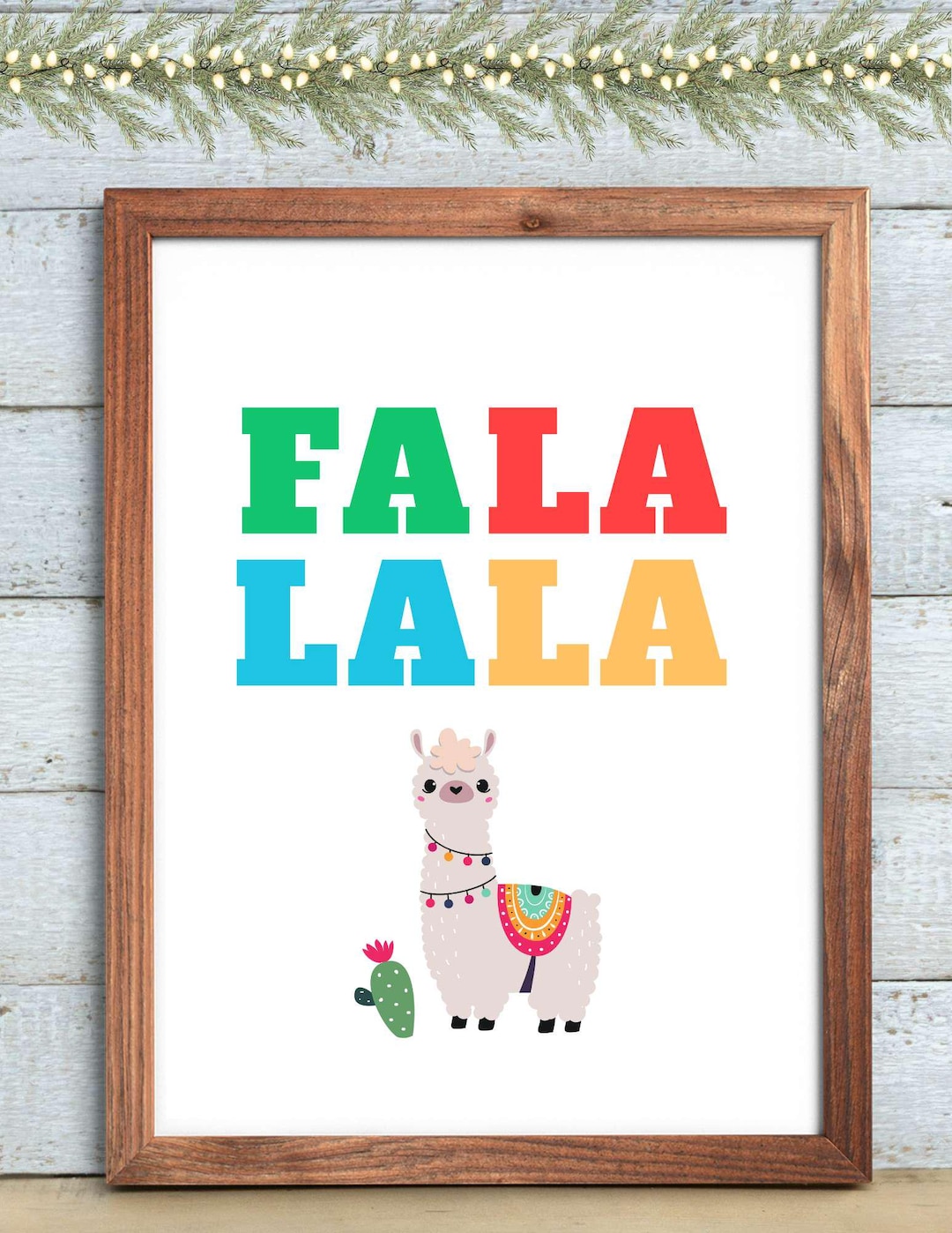 Fa La La La Llama Print | Christmas Printable Art | Festive Holiday ...