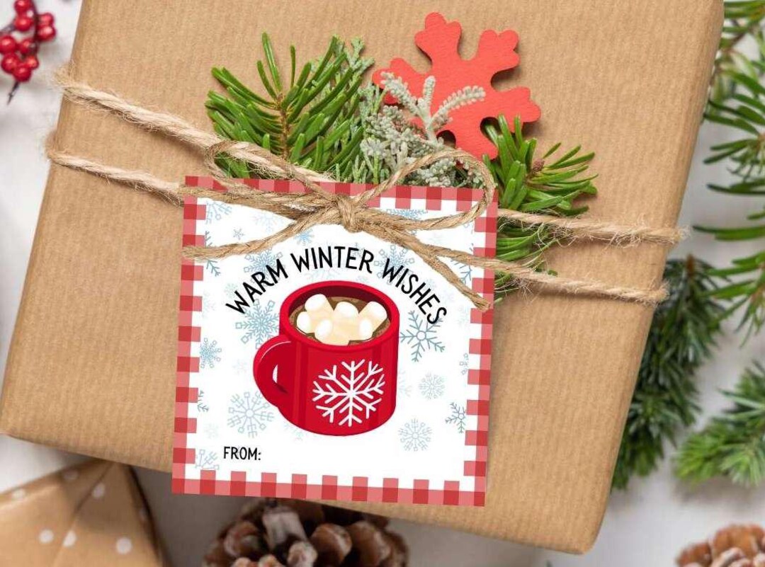 Warm Winter Wishes Gift Tag | Hot Cocoa Gift Tag | Printable | Instant ...