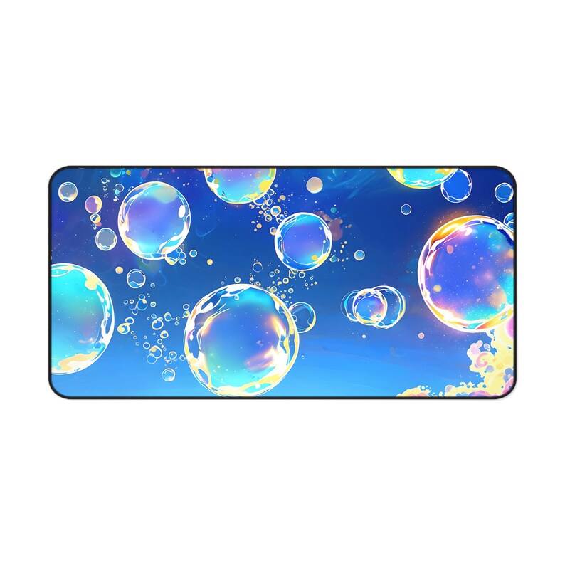 Bubbles Desk Mat | Anime Sky Computer Setups Mouse Pad, Gaming, Office ...