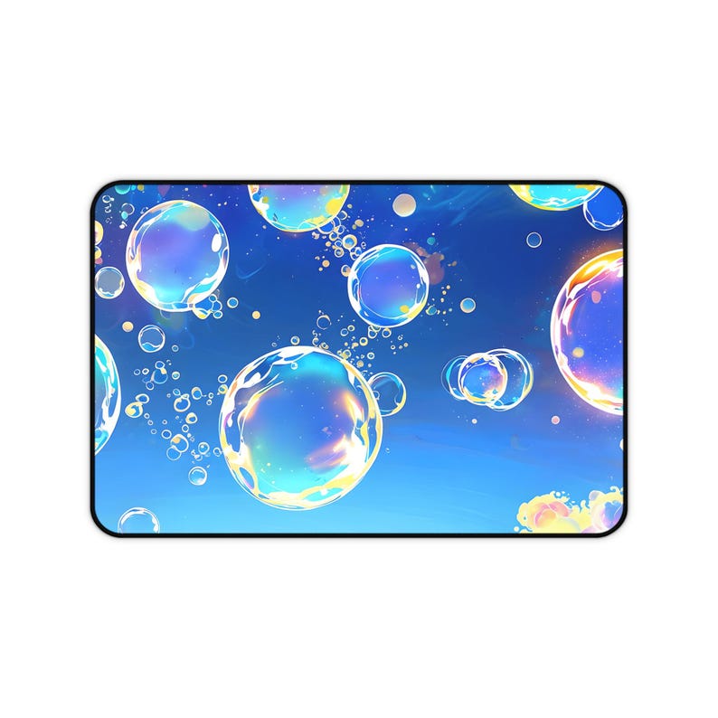 Bubbles Desk Mat | Anime Sky Computer Setups Mouse Pad, Gaming, Office ...