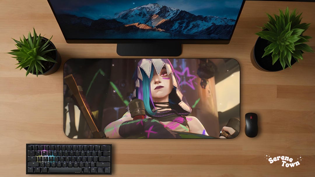 Jinx Arcane Desk Mat Gaming Computer Setups Mouse Pad, Video Game ...