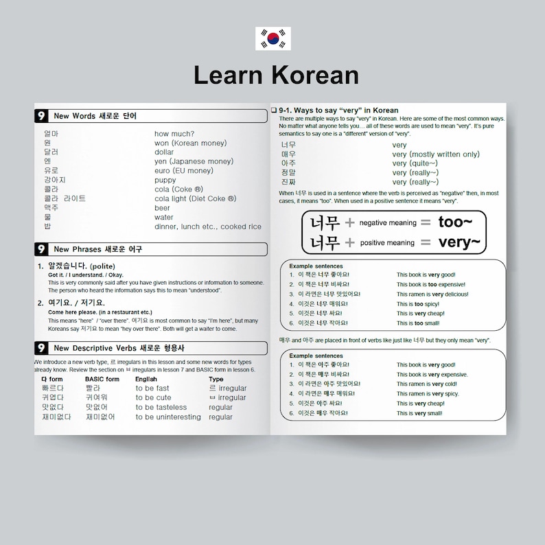 Learn Korean Fluently 3 Ebooks Printable PDF Study Hangul Writing ...
