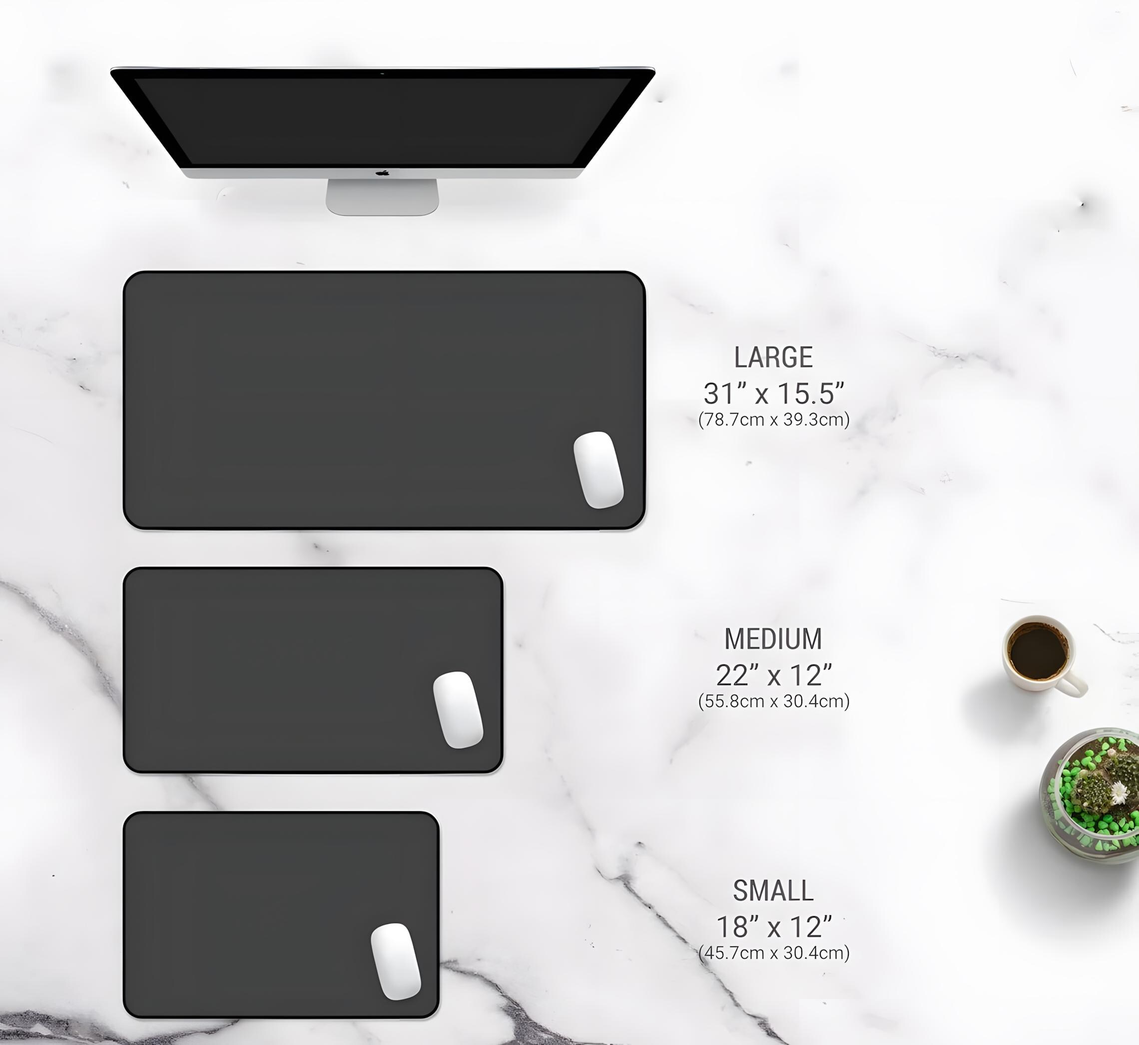 Blueprint Grid Desk Mat | 3 Sizes White Lines Minimalist Mouse Pad ...