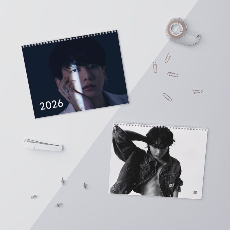 Jungkook BTS 2026 Wall Grid Calendar | BTS Calendar, Kpop Gifts ...