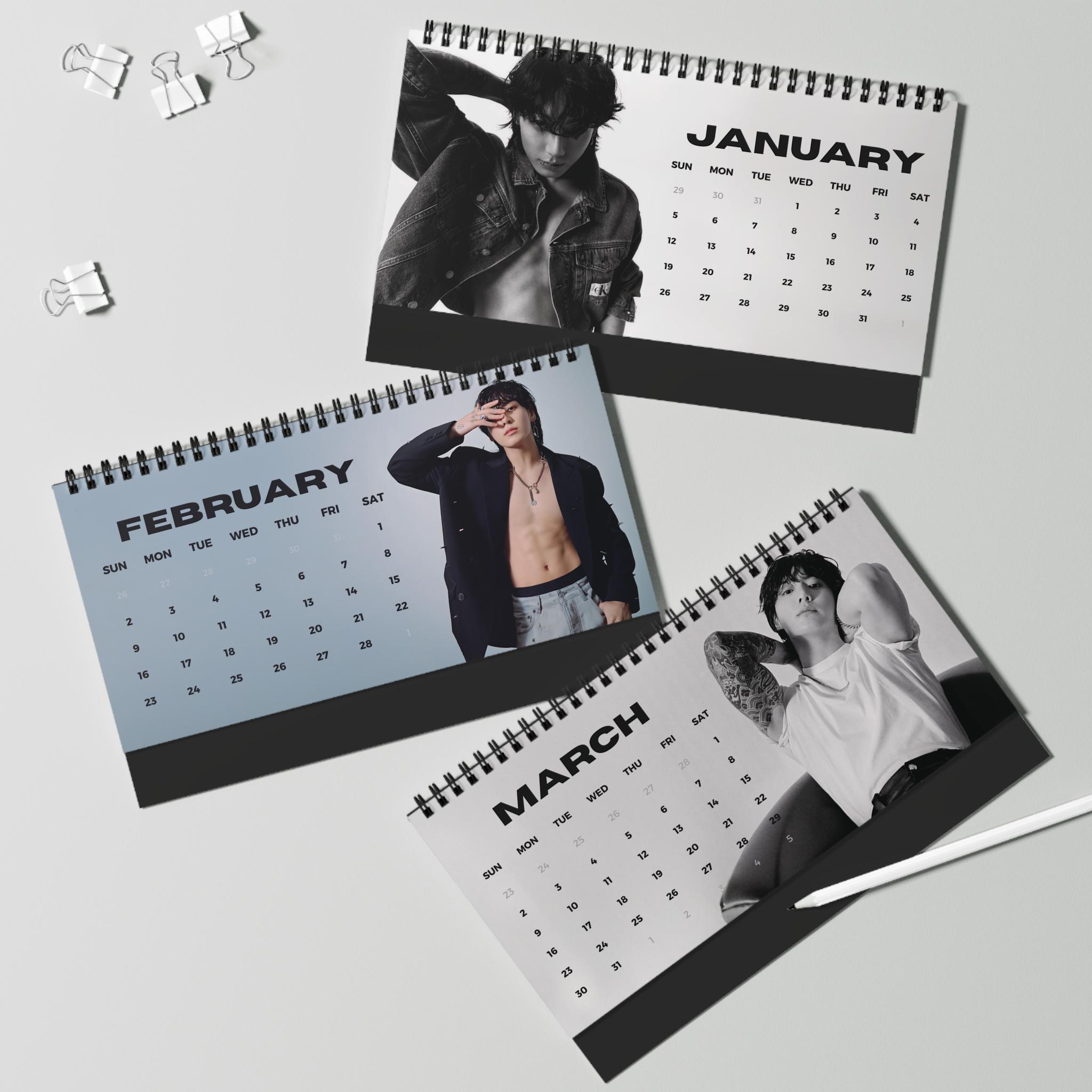 Jungkook 2025 Desk Calendar | BTS Kpop Desk Decor Gift, Office Desk ...