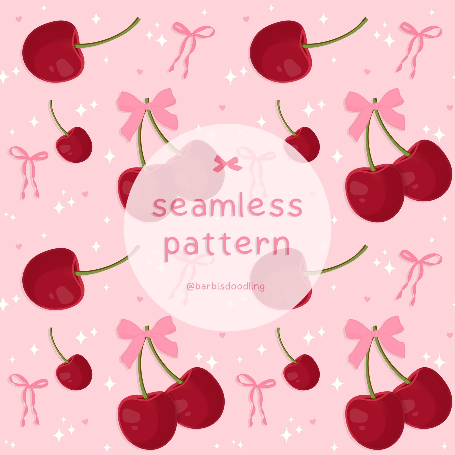 Cherry Pattern Design - 300 DPI PNG, Seamless and Ready for Prints ...