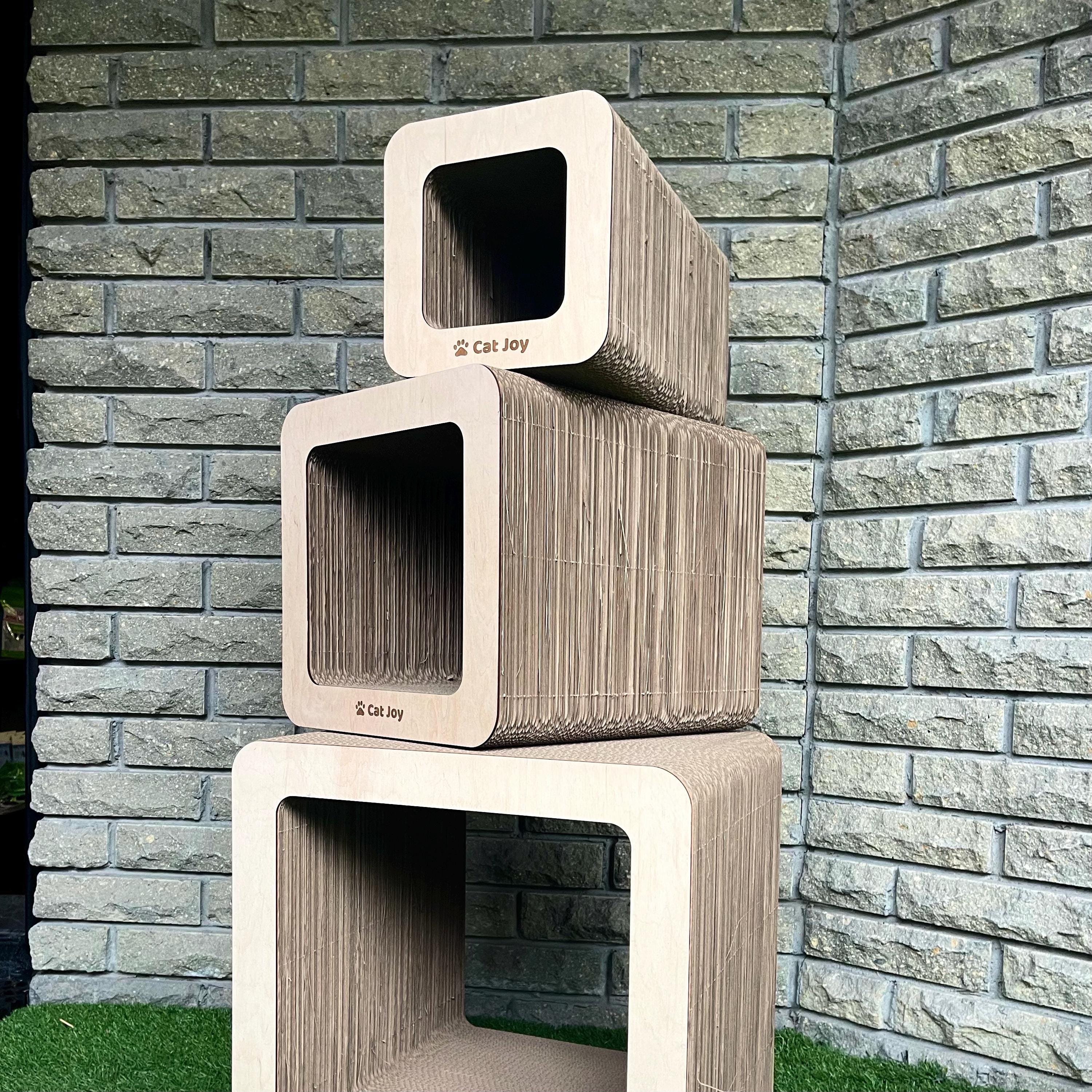 Modern Design Luxury Cat Scratcher House “hideout” - Wooden & Cozy ...