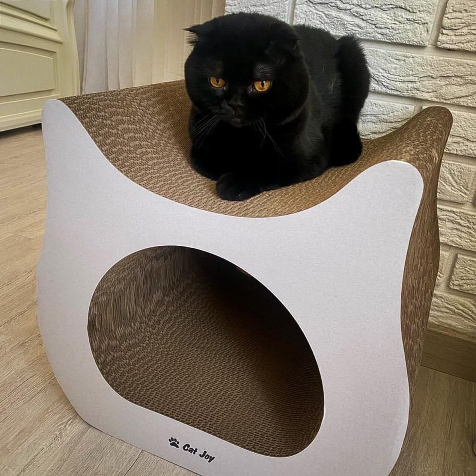 Feline Playground Cat Scratcher House “meowhaus” - Wooden Luxury Pet ...